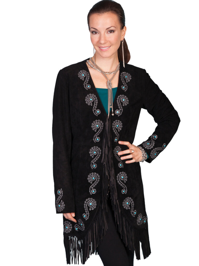 Scully Leather Coat BLACK BOAR SUEDE